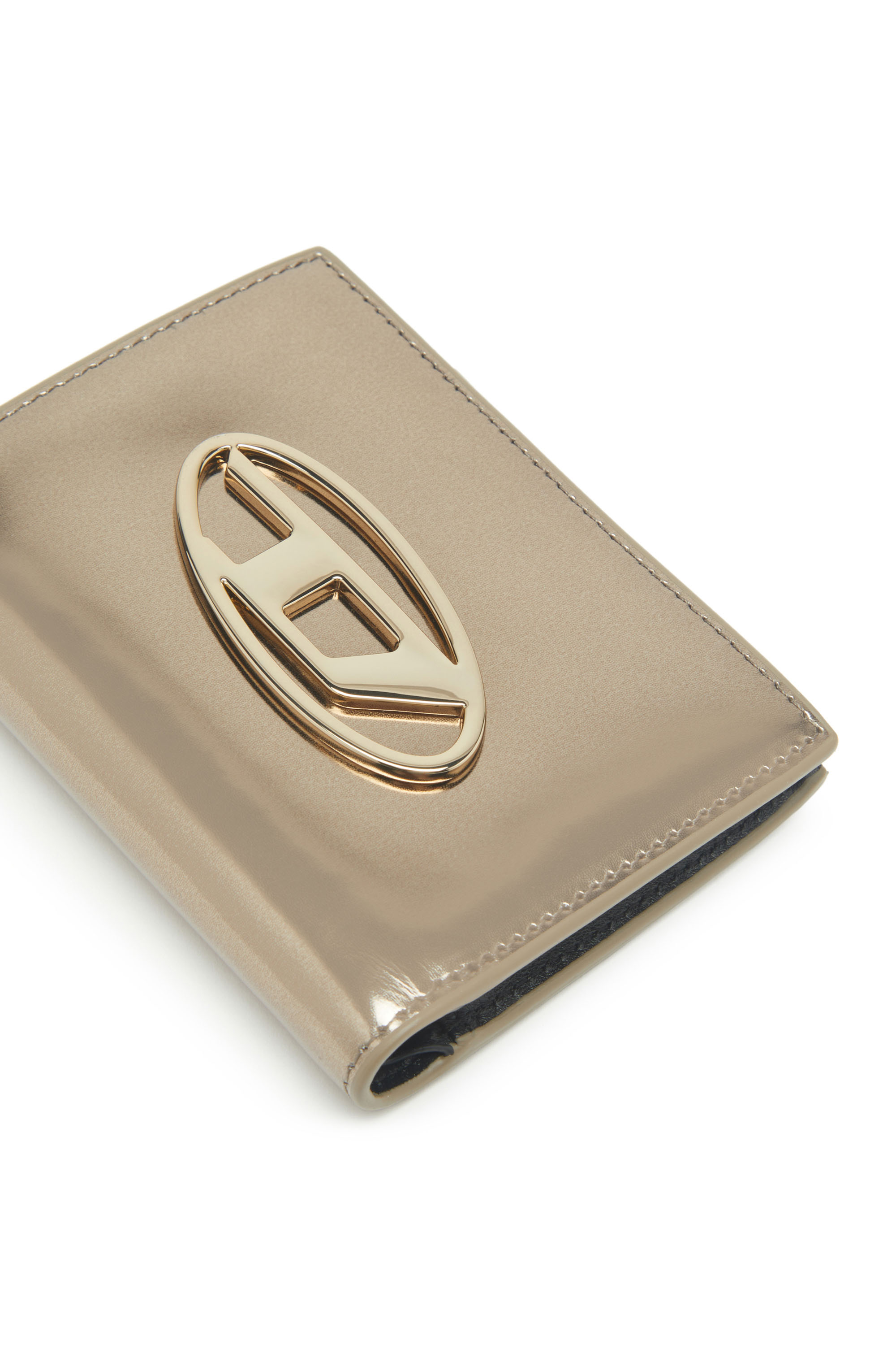 Women's Small wallet in metallic leather | Beige | Diesel